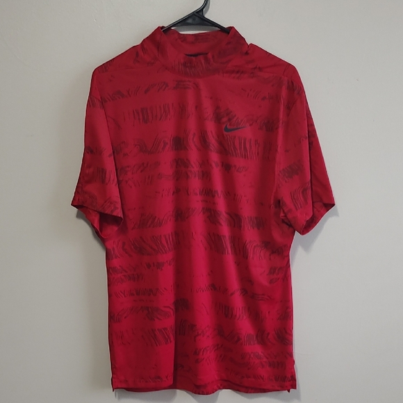 Nike | Shirts | Nike Tiger Woods Drifit Adv Mockneck Short Sleeve ...